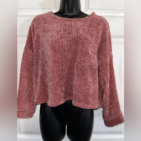 Altar'd State | Sweaters | Altard State Chunky Knit Crop Sweatshirt ...